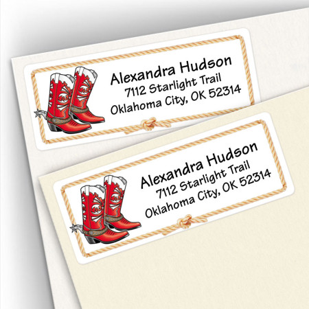 Cowboy Boots Address Labels