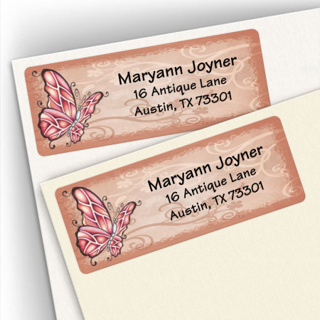Crimson Butterfly Address Labels