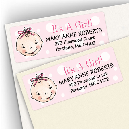 It's a Girl Address Labels