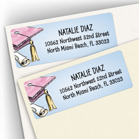 Graduation Hat Address Labels