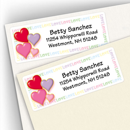 Hearts Address Labels