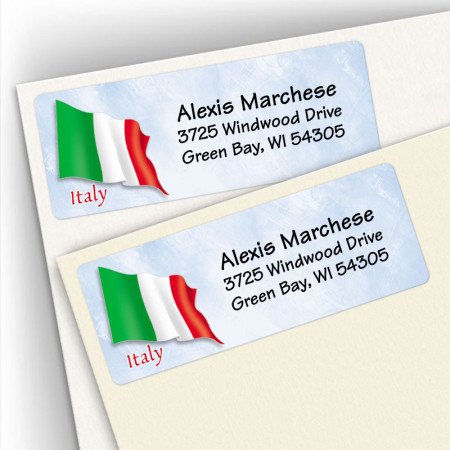 Italian Flag Address Labels