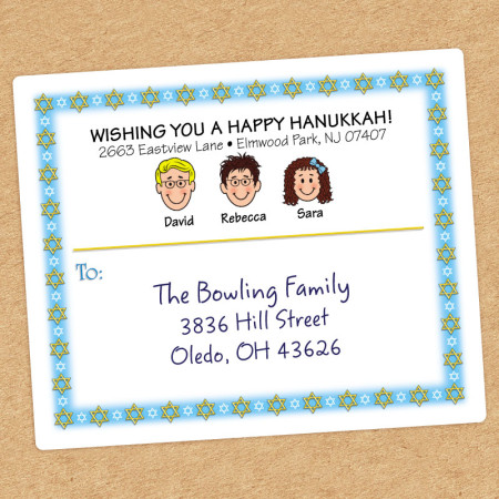 Jewish Stars Family Shipping Labels