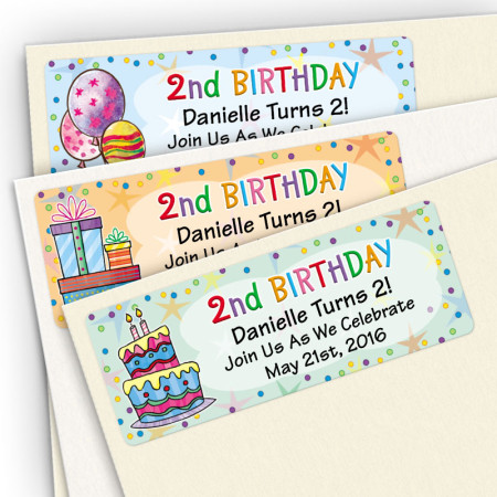 2nd Birthday Address Label Assortment