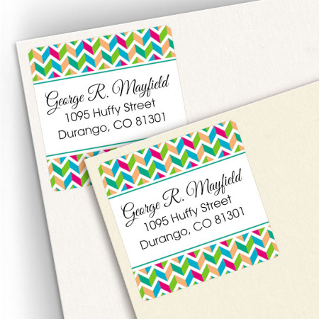 Chevron 2 Square Address Labels