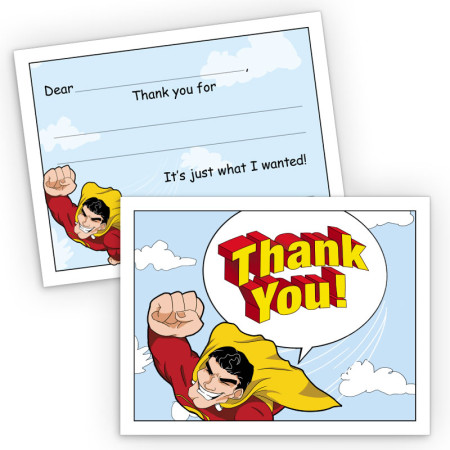 Super Hero Fill-In Thank You Cards